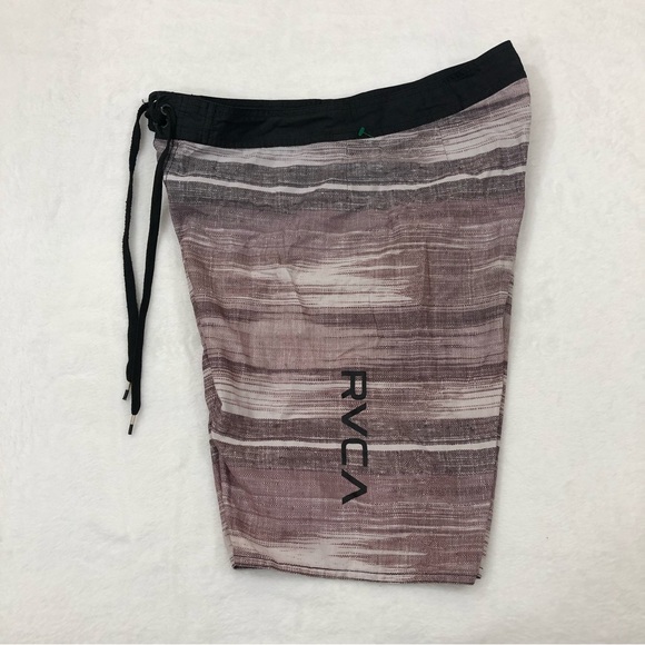 RVCA | Swim | Rvca Anp Surf Skate Burgundy Black Striped Swim Trunks ...